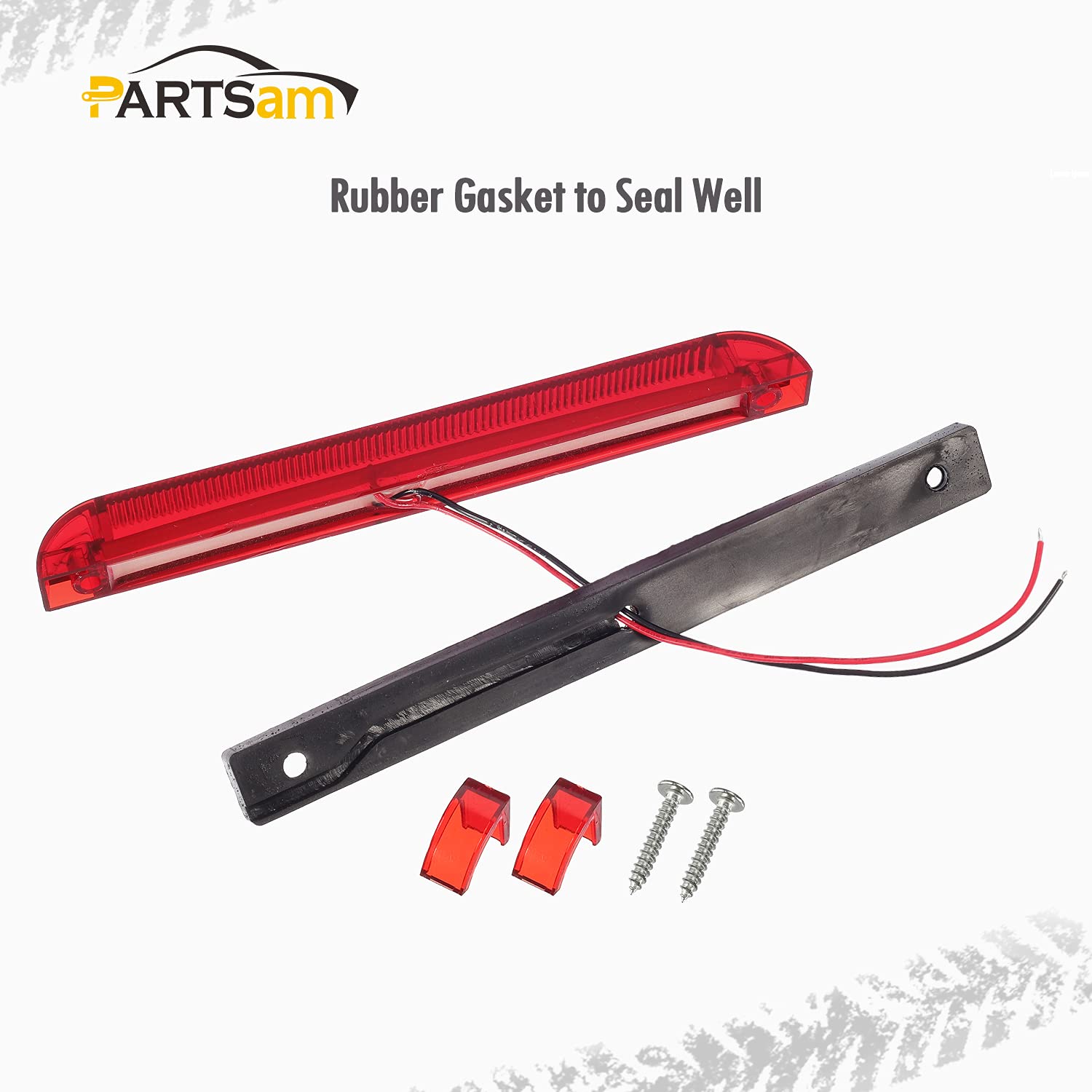 Partsam 2X 8 Led Utility Strip Light Marker Red 30LED Boats Lighting & Decorating, Sealed Thin Line 8 Inch Red Led RV Camper Truck Boat Marine Strip Lights Bar Surface Mount 12V