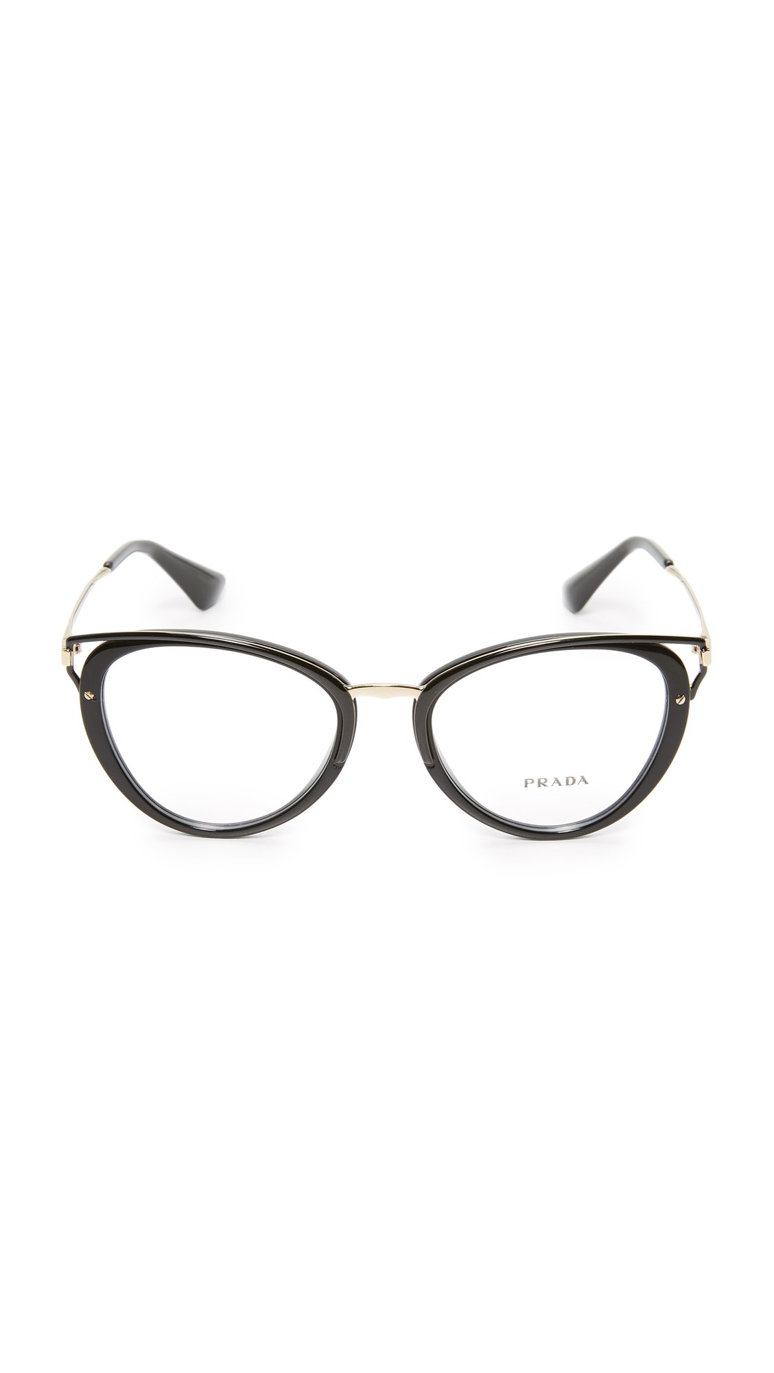 Prada PR53UV Eyeglass Frames 1AB1O1-52 - Black PR53UV-1AB1O1-52