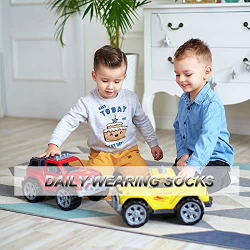 Tsmollyu Boys Socks 15 Pairs Half Cushioned Cotton Athletic Socks For Big Little Kids 2-14 Years(7-10 Years)