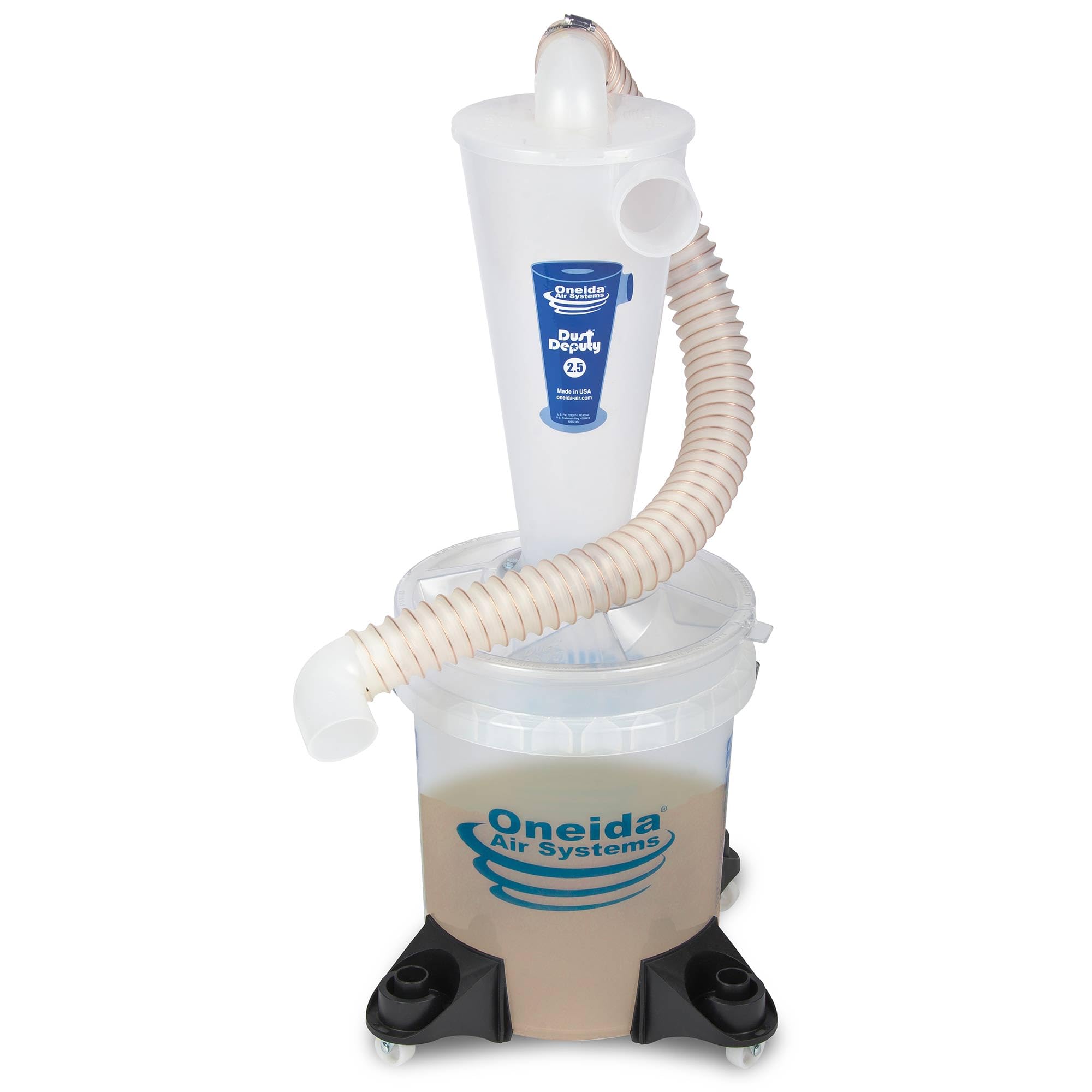 Oneida Air Systems Dust Deputy Deluxe Cyclone Separator Kit with Collapse-Proof Buckets for Wet/Dry Shop Vacuums (DD Deluxe 5-Gal)