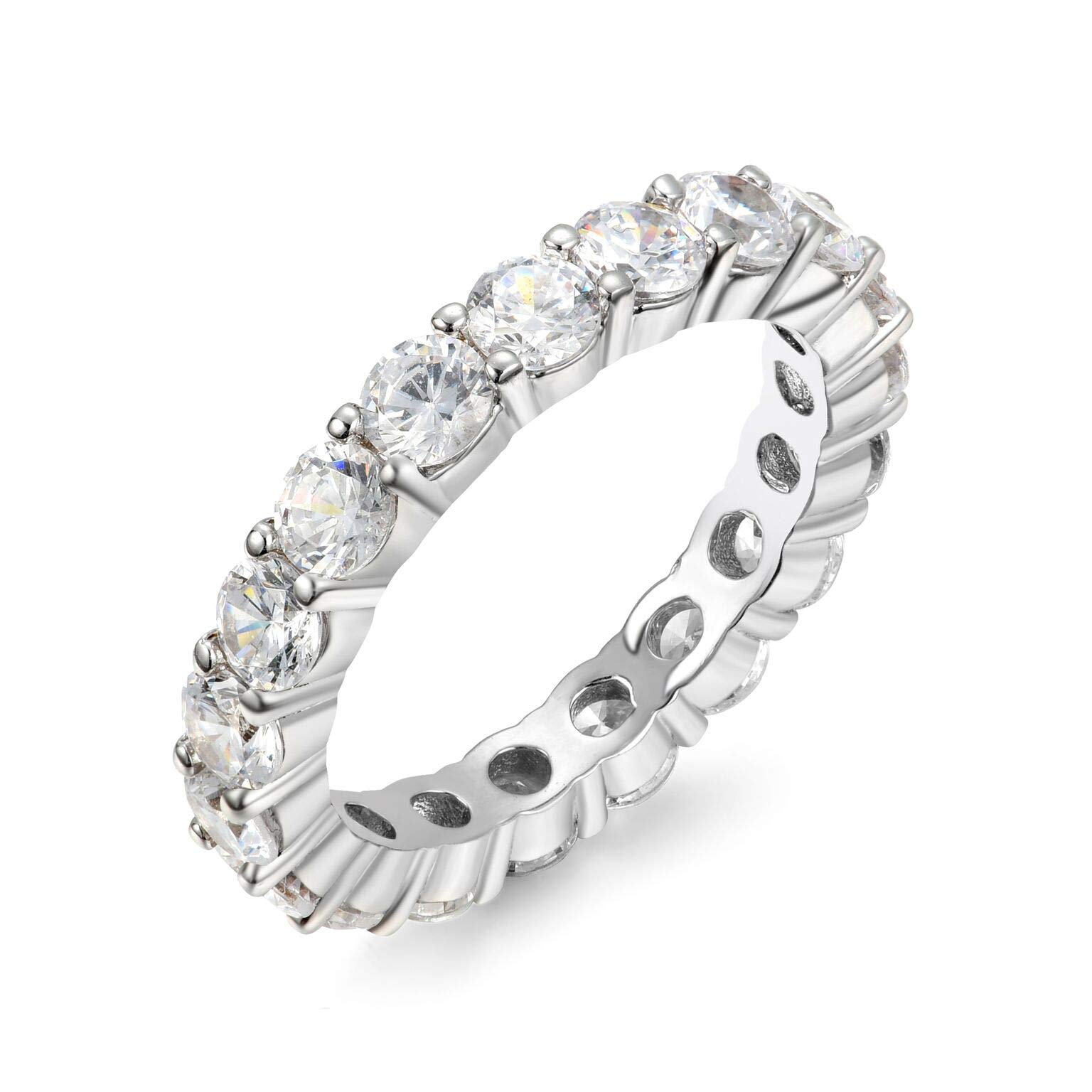 NYC Sterling 3.00mm Round Cubic Zirconia Luxury Eternity Band (6)