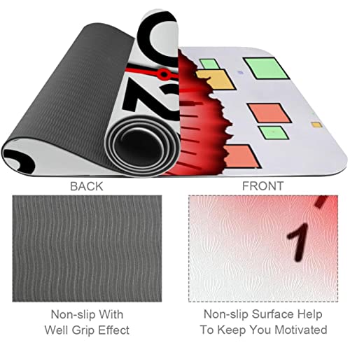 Yoga Mat, Yoga Mats for Home Workout, Workout Mat, Exercise Mats, Pilates Mat, 2022 New Year Countdown
