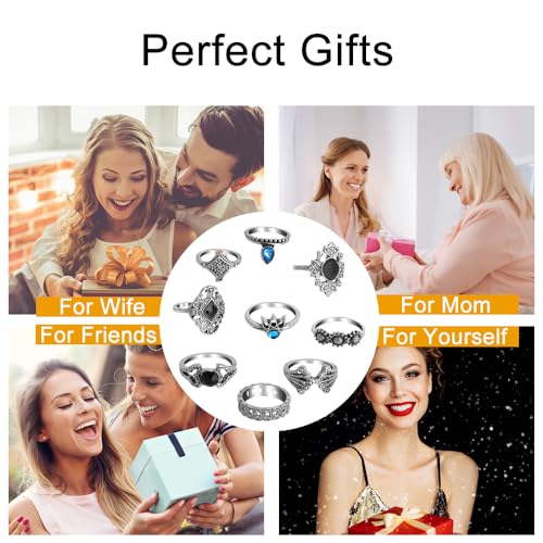 ONESING 69 Pcs Knuckle Rings for Women Stackable Rings Sets Bohemian Vintage Joint Rings for Women