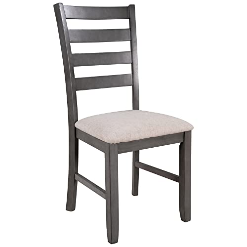 RUNWON 6-Piece Kitchen Dining Set w/Rectangular Wood Table,4 Chairs,1 Bench, Simple Contemporary, Gray