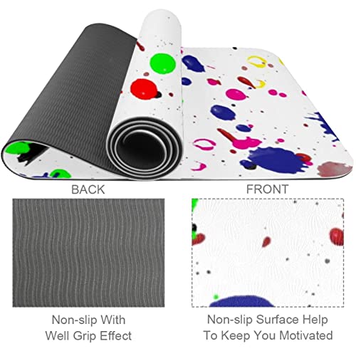Yoga Mat, Yoga Mats for Home Workout, Workout Mat, Exercise Mats, Pilates Mat, watercolor doodle pattern