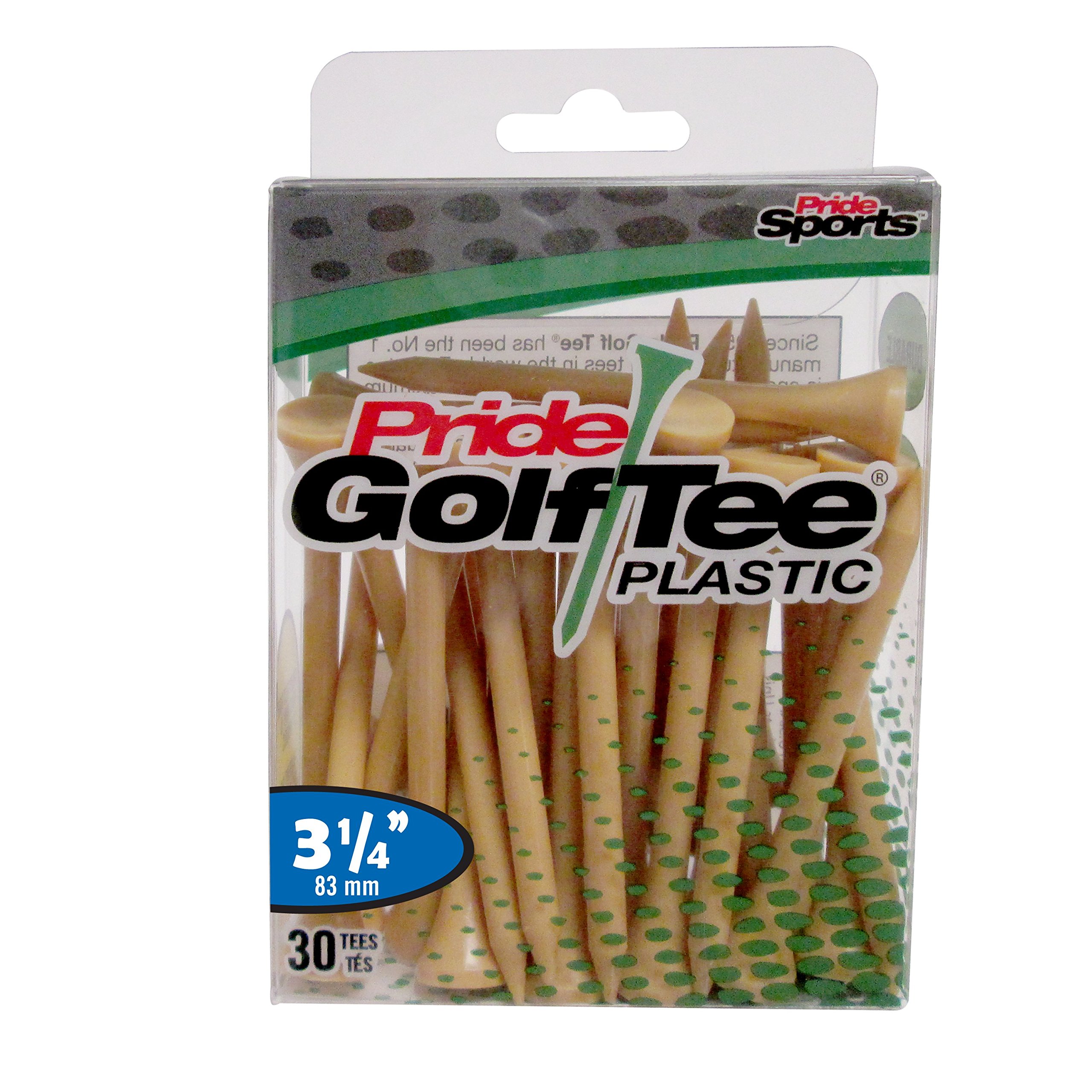 Pride Golf Tee Pride Plastic Golf Tees (Pack of 30), 3-1/4", Natural