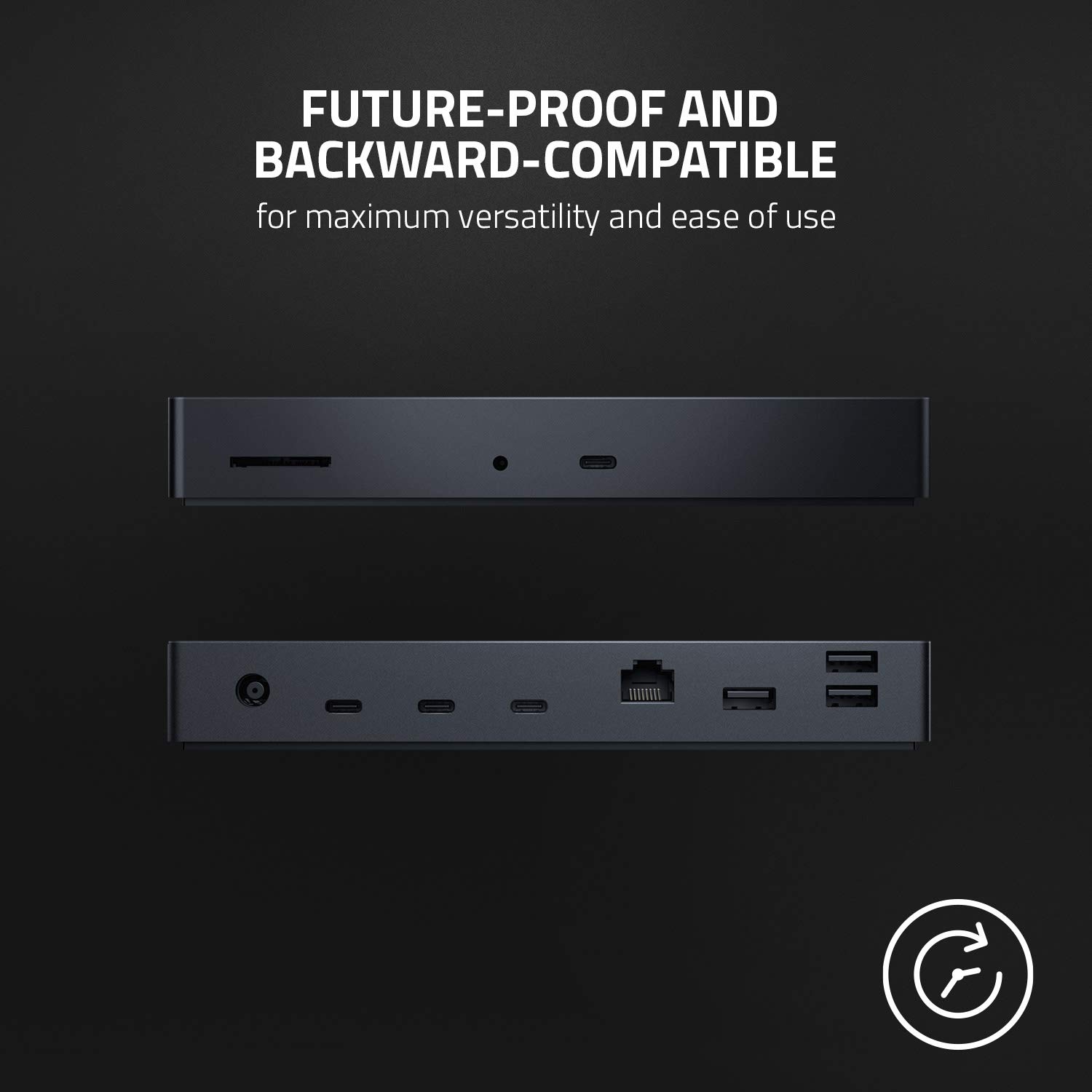 Razer Thunderbolt 4 Dock: 10 Ports in 1 - Dual 4K or Single 8K Video Output - USB A and C Hub, 2.5 GbE Thunderbolt 3, Mac, and PC Compatible - Thunderbolt 4 Certified - Passthrough Charging - Chroma