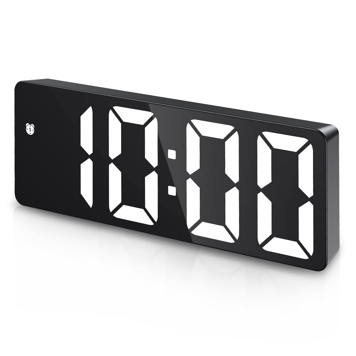 OQIMAX Digital Alarm Clock for Teens, Alarm Clocks with Large LED Display, USB/Battery Powered LED Desk Clock with Temperature Snooze 3 Adjustable Brightness Voice Control 12/24H for Bedrooms Kids