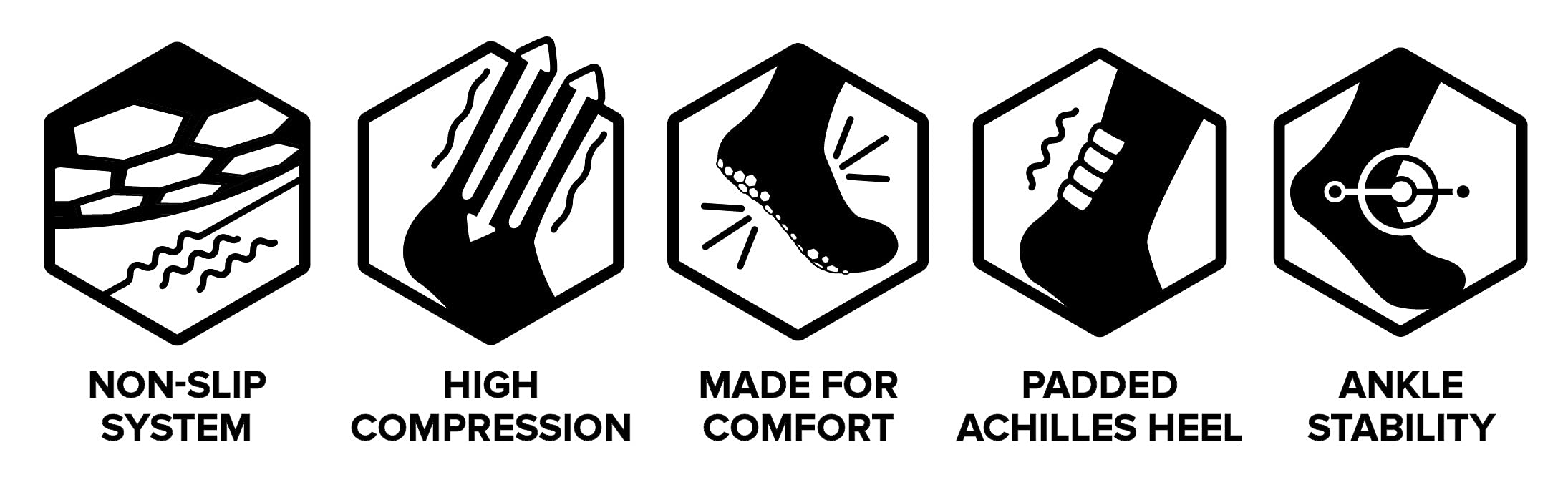 SENDA Gravity Pro Grip Socks with Non-Slip Technology, Soccer, Running, Basketball, Unisex, Crew Length, White/Black, Large