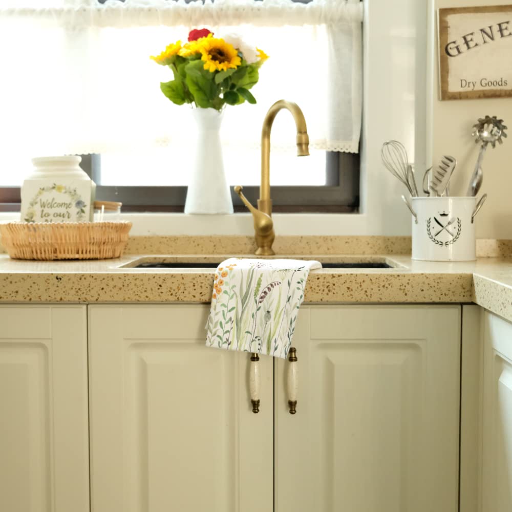 Spring Kitchen Towels for Spring Decor Flower Leaves Dish Towels 18x26 Inch Ultra Absorbent Bar Drying Cloth Spring is in the air Sign Hand Towel for Kitchen Bathroom Party Home Decorations Set of 2