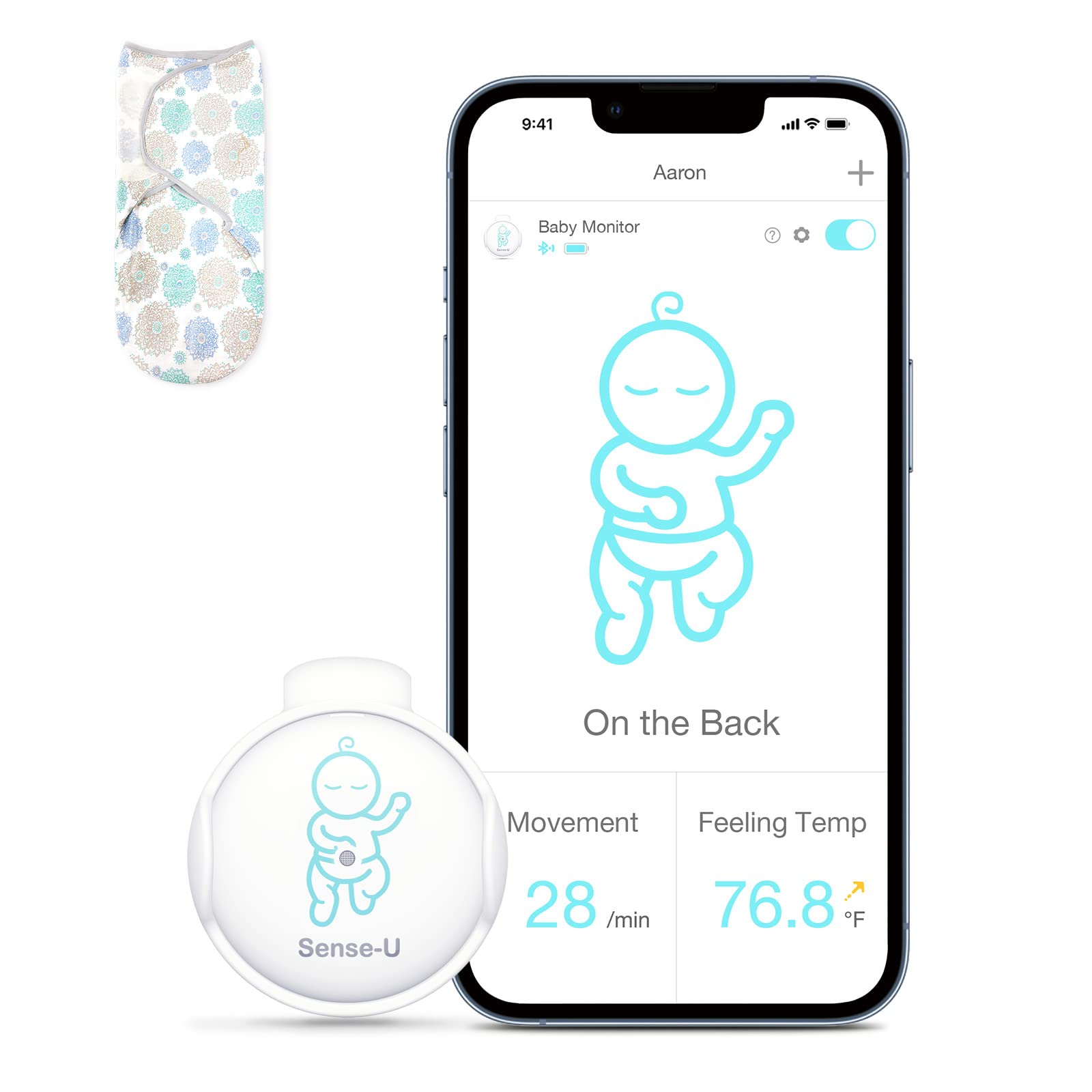 Sense-U Smart Baby Monitor + Baby Swaddle