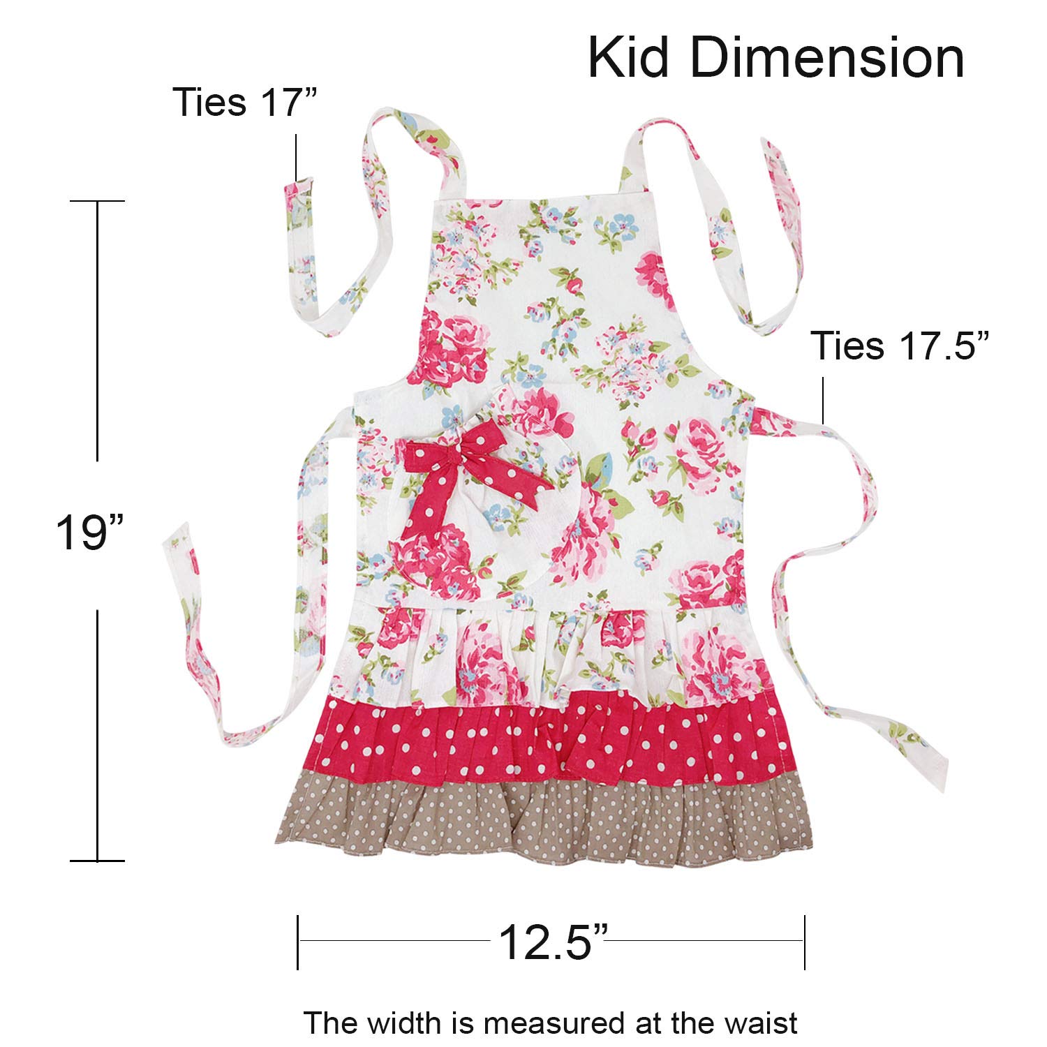 Wrapables Mother and Daughter Ruffles and Roses Apron for Baking, Cooking & Crafts, Mommy & Me Set