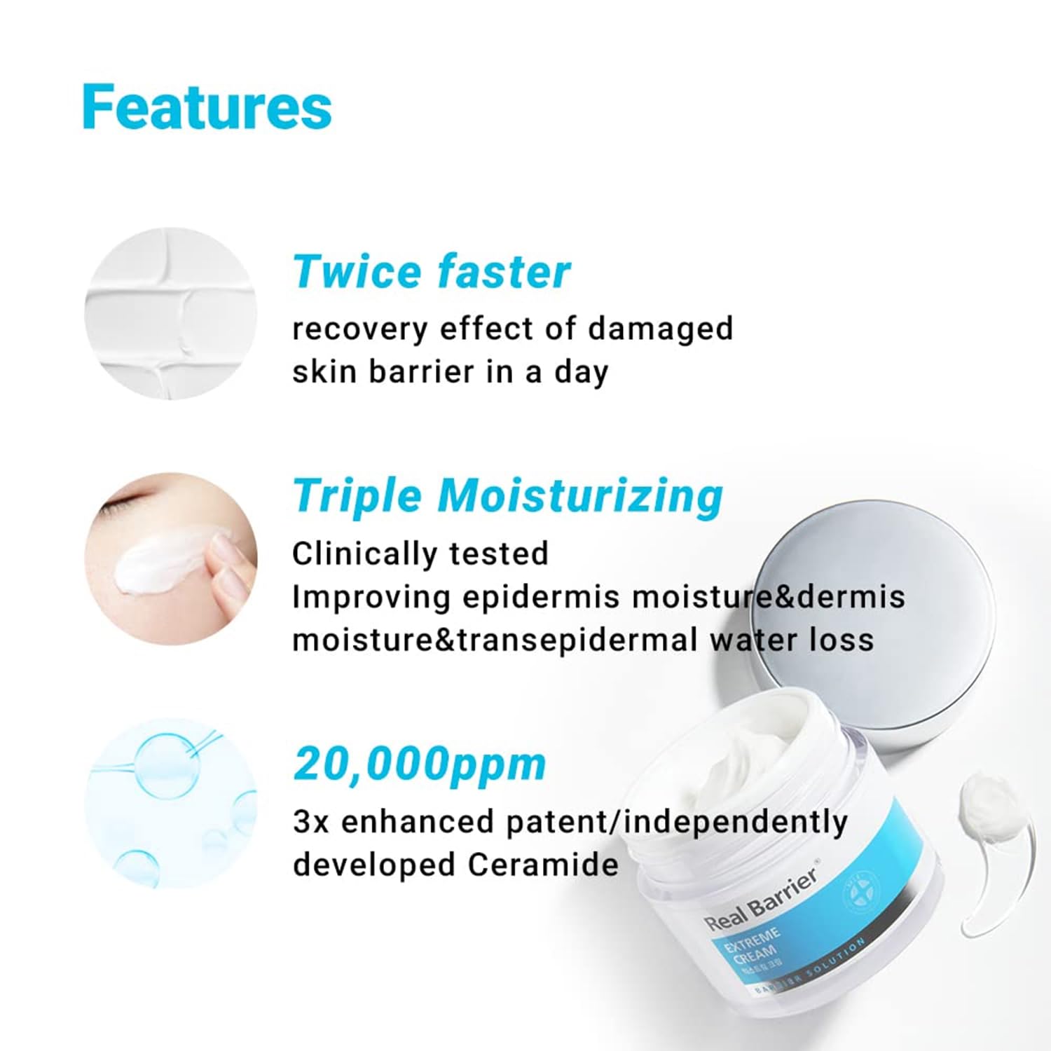 Real Barrier Extreme Cream, First Generation Original Version, 72 hour Long hydration Facial Skin Care for Sensitive Skin, 1.7 Fl. Oz, 50ml