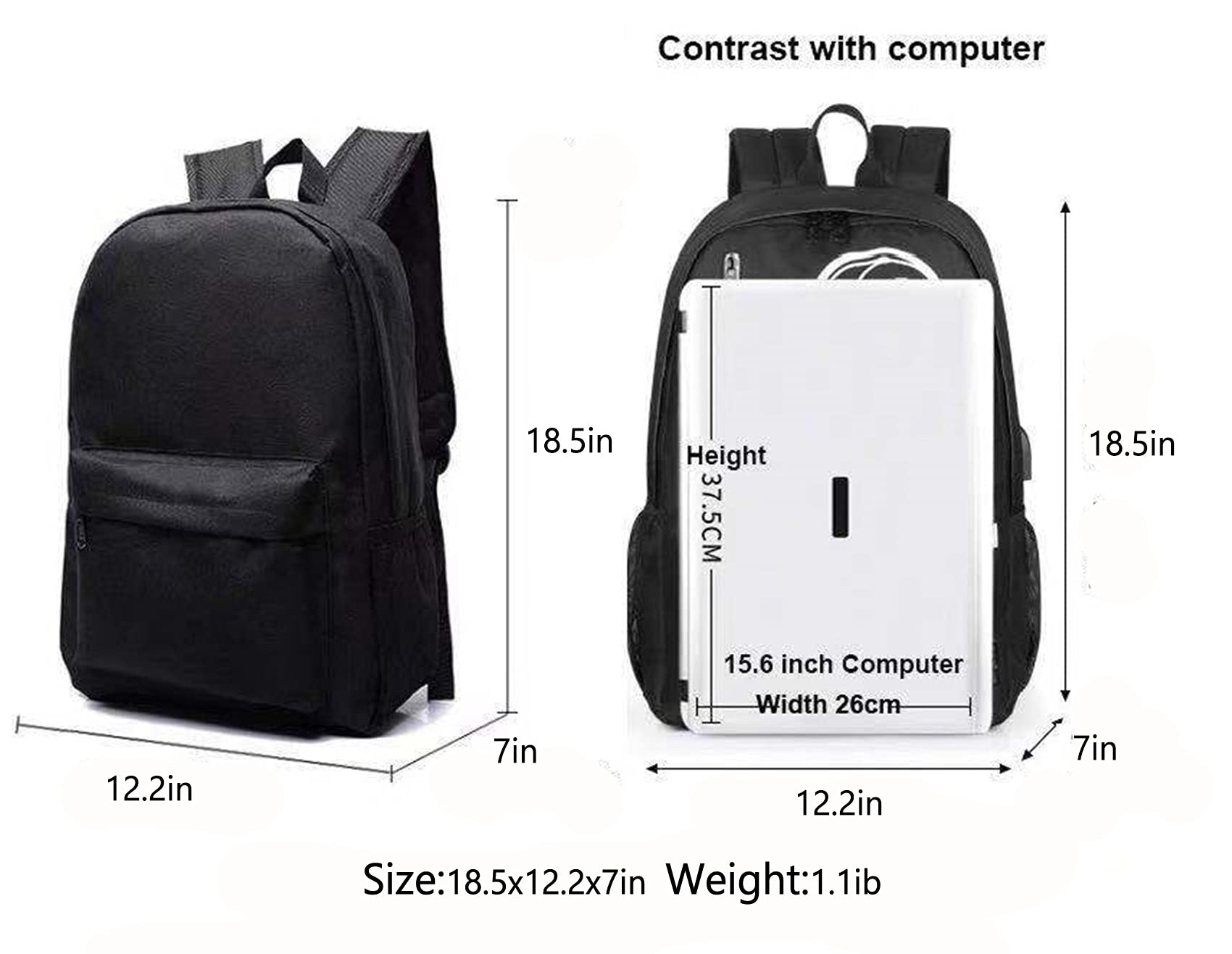 Potekoo Teens Soccer Stars Graphic Knapsack Erling Haaland Canvas Student Bookbag Wear Resistant Bagpack for Travel,Hiking