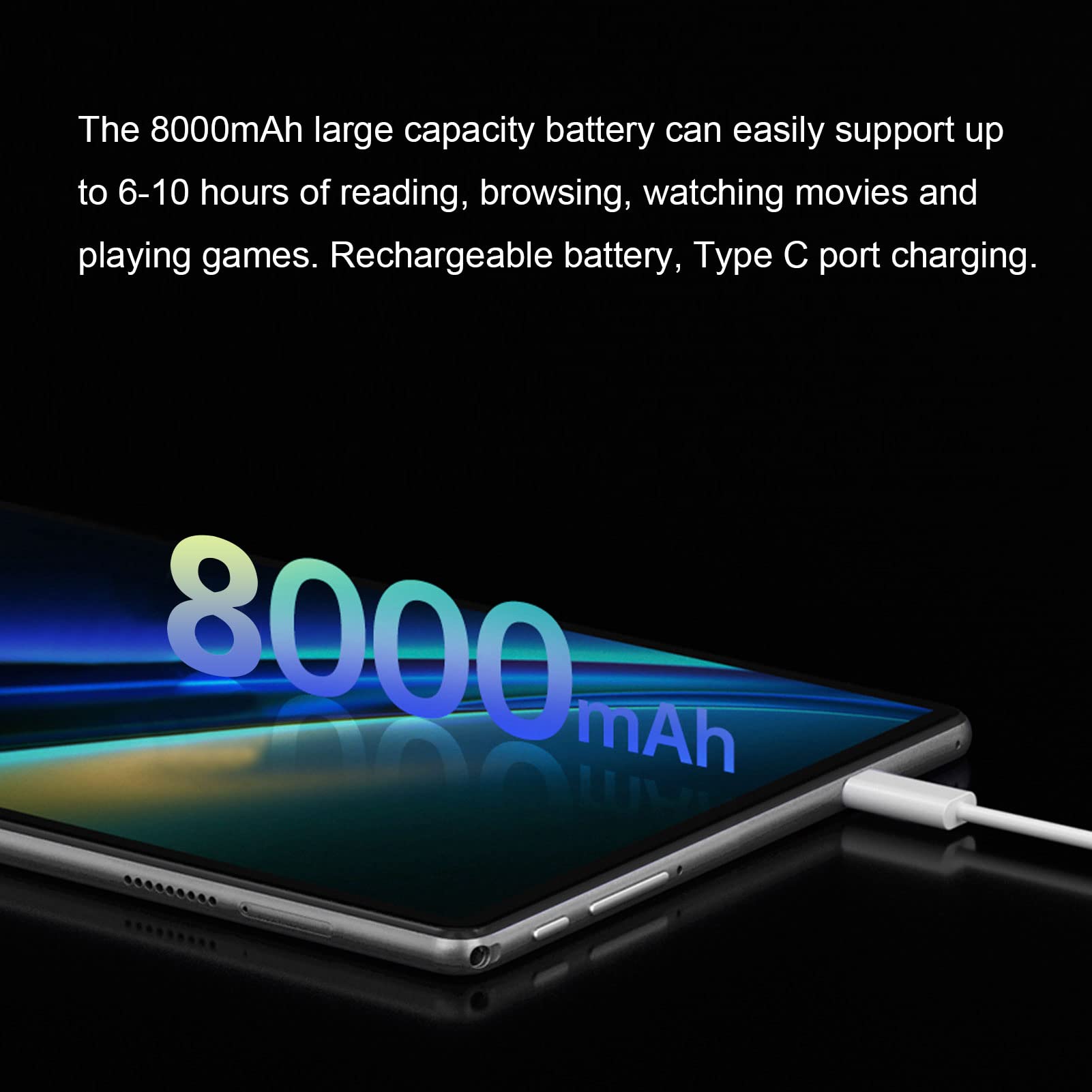 TOPINCN 10.1 Inch Tablet, 6G RAM 128G ROM Portable Tablet 2.4G 5G WiFi for Travel for Home (Grey)
