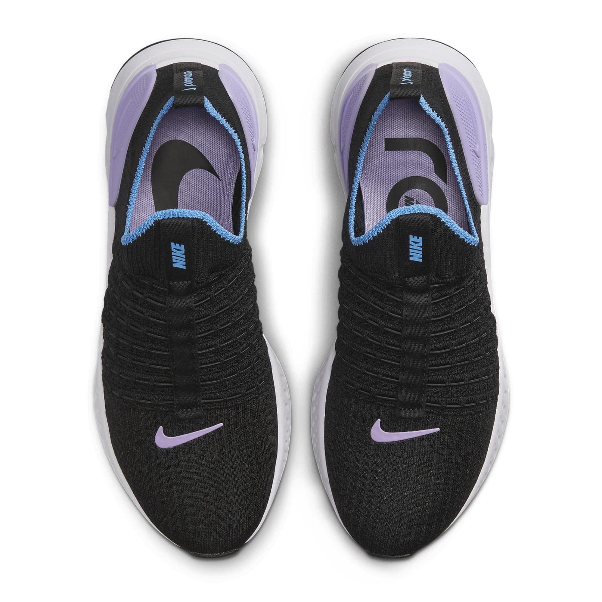 Nike Women's React Phantom Run Flyknit 2, Black/Lilac-Barely Grape, 7 M US