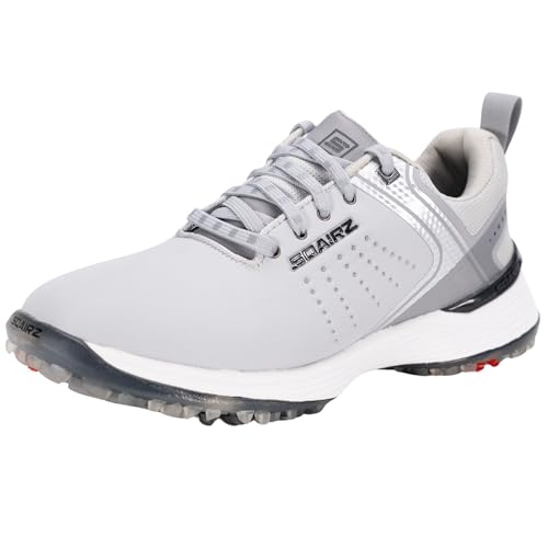 SQAIRZ Freedom Women's Athletic Golf Shoes, Golf Shoes, Designed for Balance & Performance, Replaceable Spikes, Waterproof, Golf Shoes Women with Spikes, Womens Golf Shoes, Golf Footwear Grey