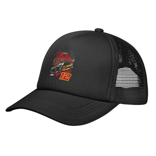 Ryan Blaney 12 Men's Adjustable Mesh Back Cap Curved Bill Snapback Mesh Baseball Cap Breathable Sun Hat
