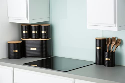 Typhoon Otto Black Pasta Storage Canister, Black/Gold