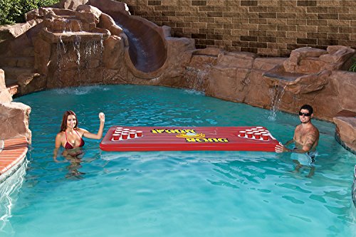 Pittman Outdoors Splash Pong Inflatable Floating Beer Pong Table with LED Lights, 2 Person, Multi (PPI SPLTE)
