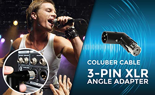Pair of 3-PIN XLR Angle Adapter | Dual Male & Female, Durable Metal Connector w/ 4 Adjustable Angle Positions & Tight Connection to Mixer | Save Space & Keep Mic Cables Neat On Stage, In Studio & More