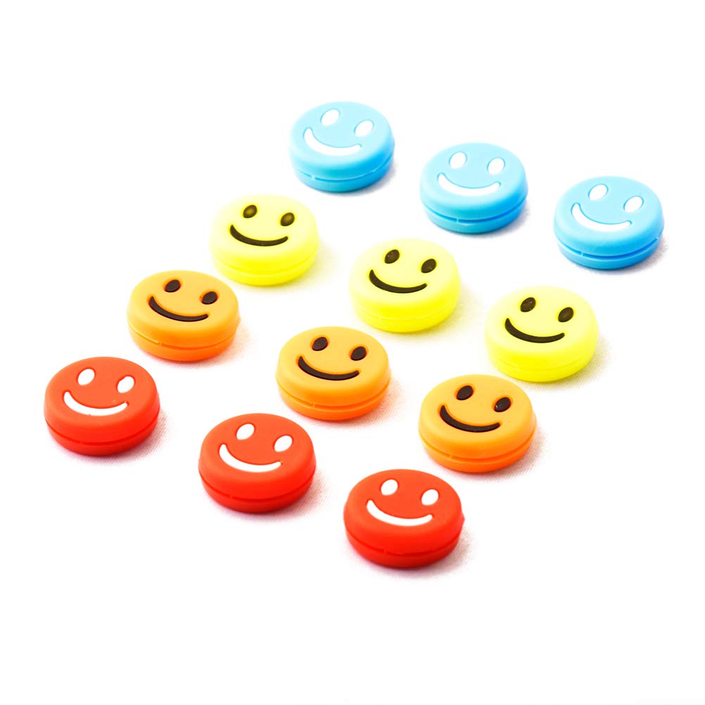 POWERTI Tennis Vibration Dampener-Set of 12-Shock Absorber for Tennis Strings,Premium-Durable & Long-Lasting(Yellow,Blue,Orange and Red)