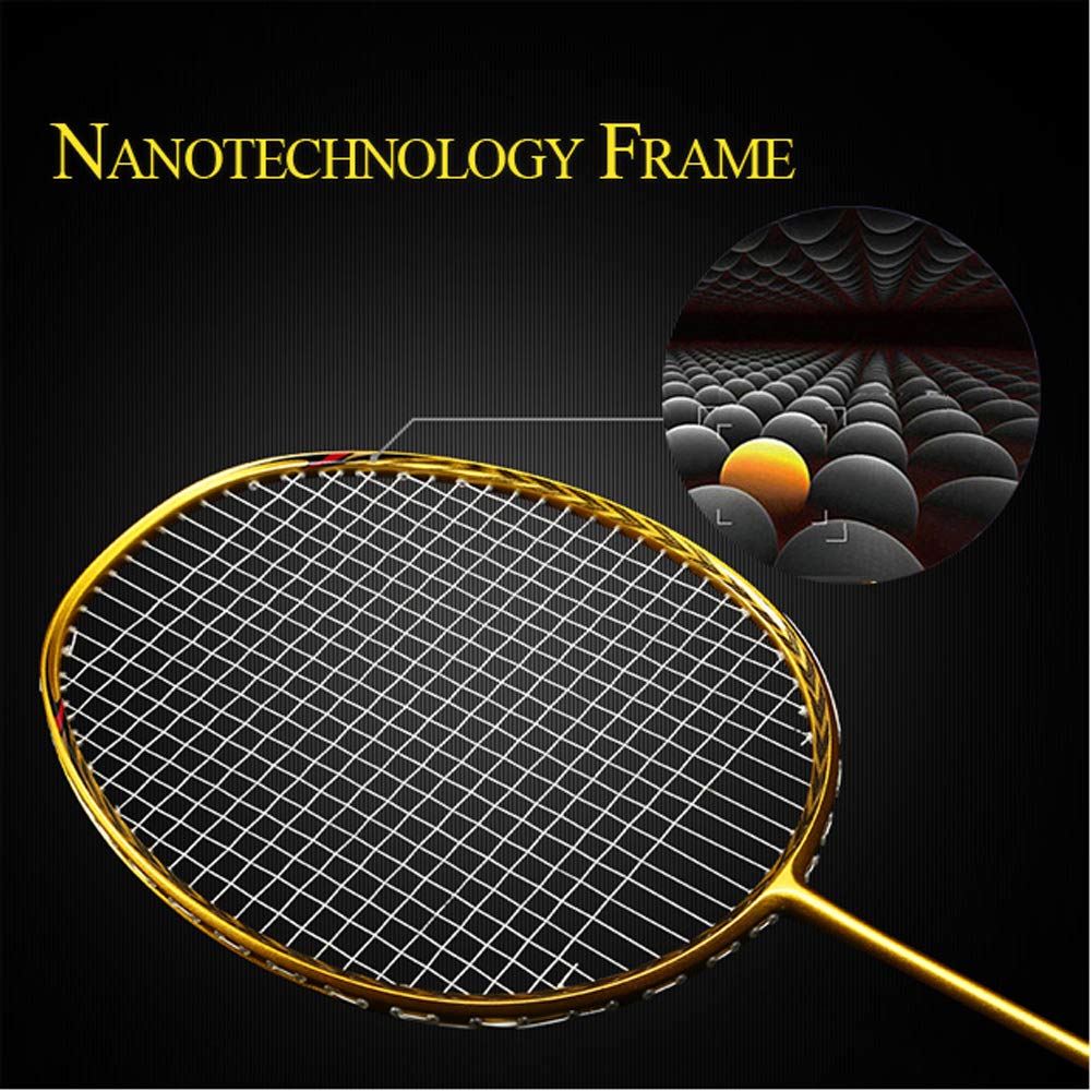 Senston N80 Badminton Racket Carbon-Fiber Badminton Racquet, Single Professional Badminton Racket Black Color