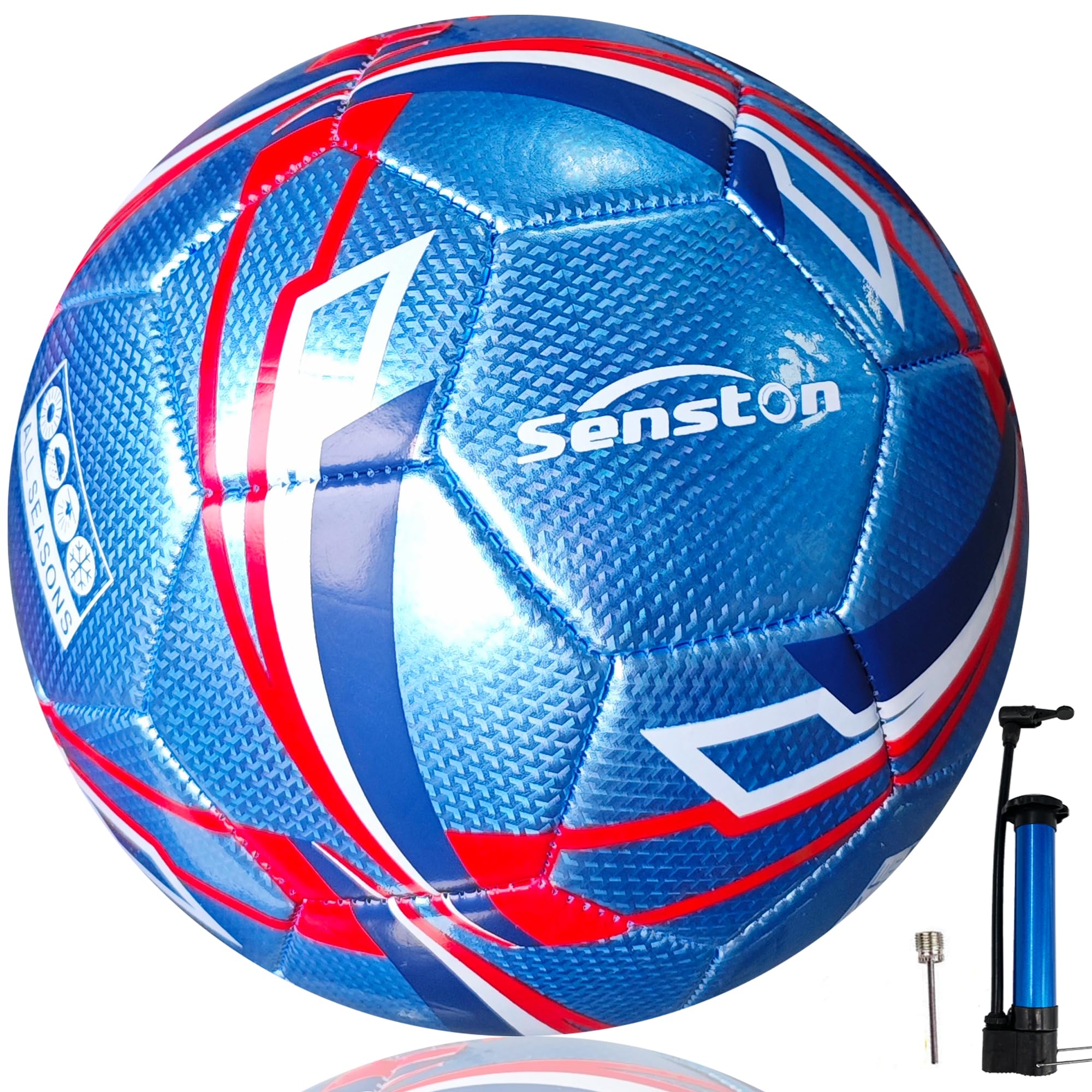 Senston Soccer Ball Size 5 for Kids and Adult Training Ball Official Match Football Balls with Pump