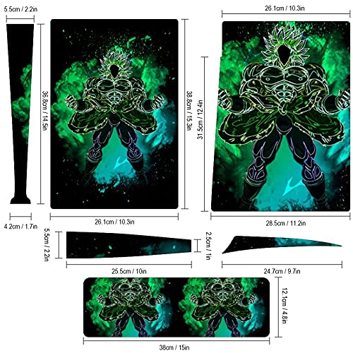 PlayStation 5 optical drive version sticker protective cover, Legendary Super Saiyan Broly Soul of The Legendary Form ps5 controller protective shell (compatible with ps5 optical drive)