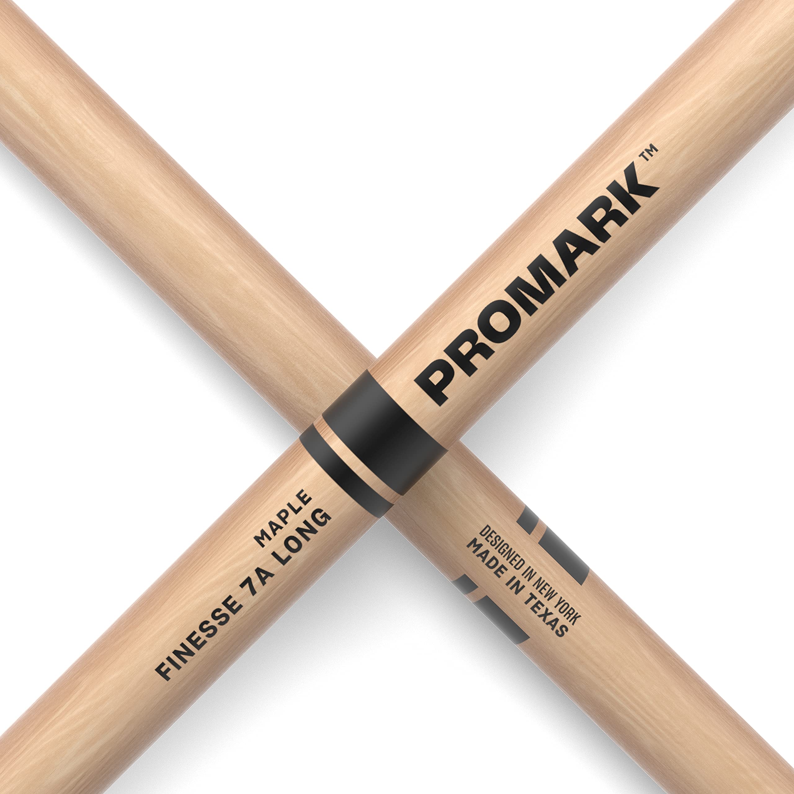ProMark Drum Sticks - Finesse 7A Drumsticks - Drum Sticks Set - Small Round Wood Tip - Long Maple Drumsticks - Consistent Weight and Pitch - 1 Pair