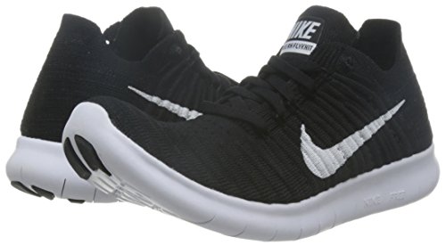 Nike Women's Free Running Motion Flyknit Shoes, Black/White - 8.5 B(M) US