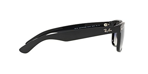 Ray-Ban RB2132 New Wayfarer Square Sunglasses, Black/Clear Gradient Green, 55 mm
