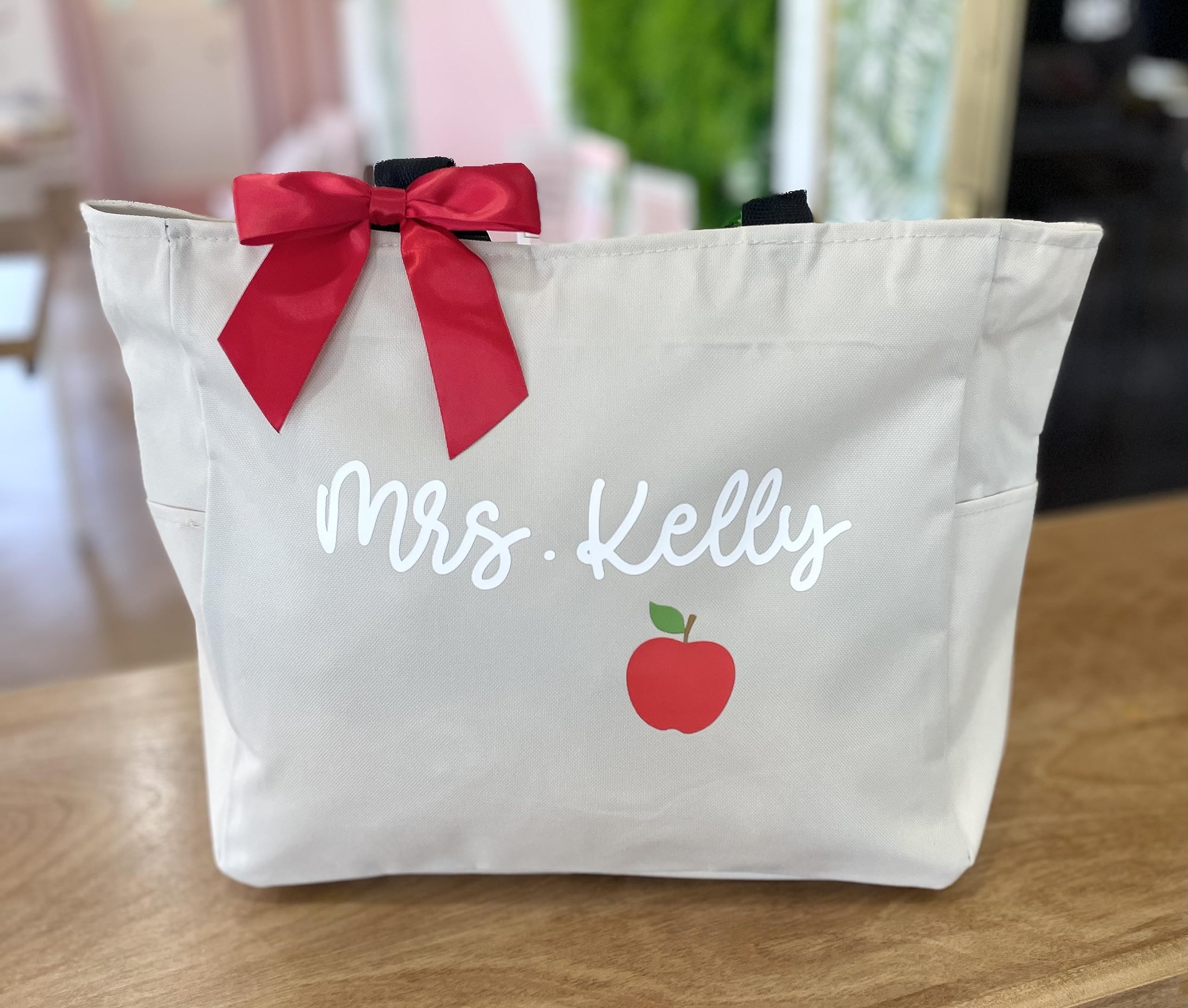 Personalized Large Teacher Tote Bag - Custom Gift for Teacher - Customized Tote Bag - Gift for Teacher - Thank You Gift for Teacher - Student Teacher Gift - Teacher Appreciation