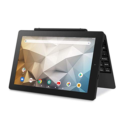 RCA Newest Best Performance Tablet Quad-Core 2GB RAM 32GB Storage IPS HD Touchscreen WiFi Bluetooth with Detachable Keyboard Android 9 Pie (10", Charcoal)