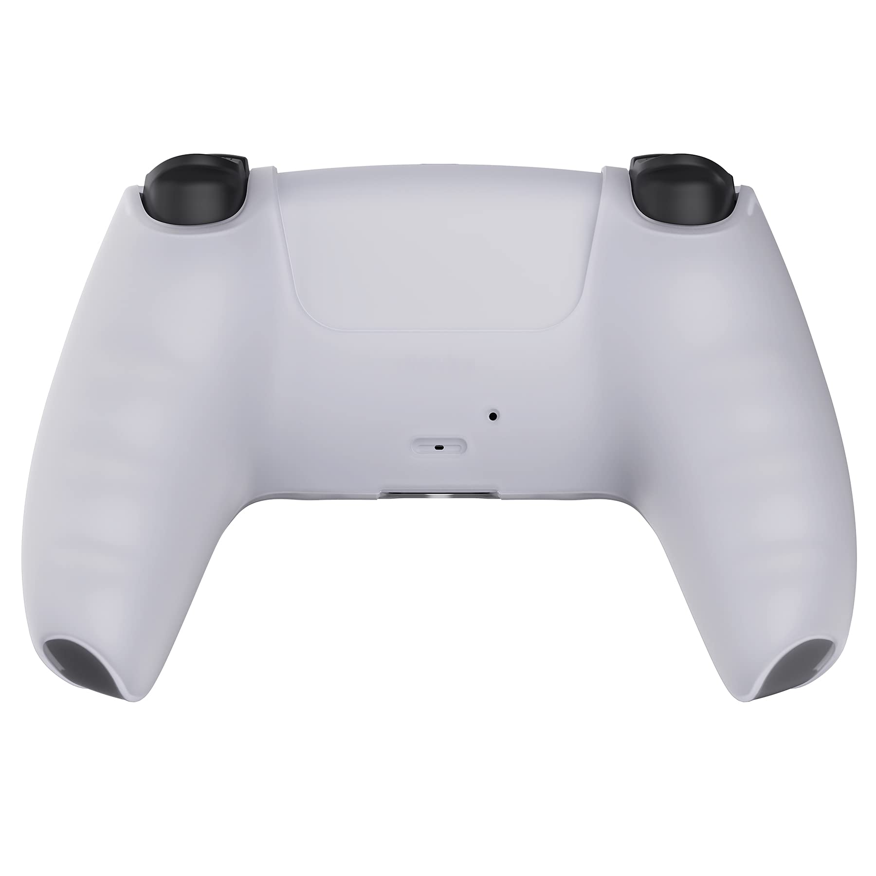 PlayVital Transparent Clear White Pure Series Anti-Slip Silicone Cover Skin for ps5 Controller, Soft Rubber Case for ps5 Wireless Controller with Clear White Thumb Grip Caps