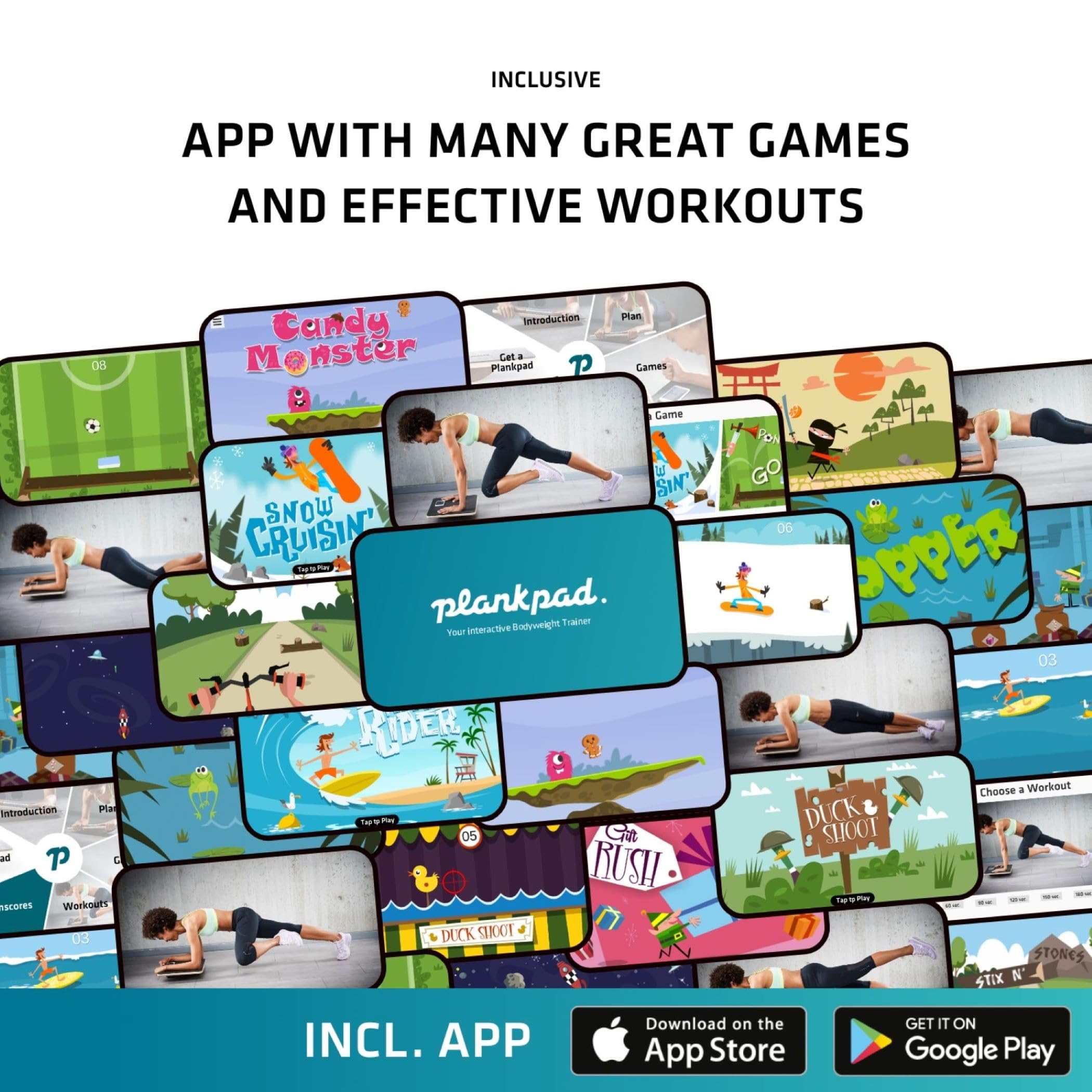 Plankpad PRO Get fit Playing Games & Workouts; Plank & Balance Board with free iOS/Android App & 10 Games; Dynamic Abs & Core Fitness Training; Only 3 Minutes a Day