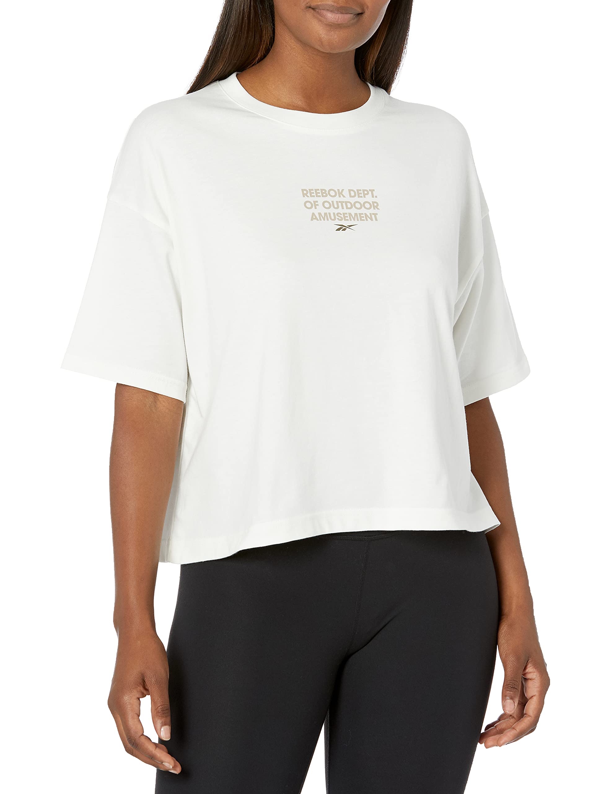 Reebok Women's Standard Classics Graphic Tee, Chalk, Large