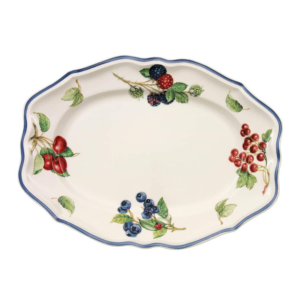Villeroy & Boch Cottage Oval Platter, 11.75 in, White/Colorful