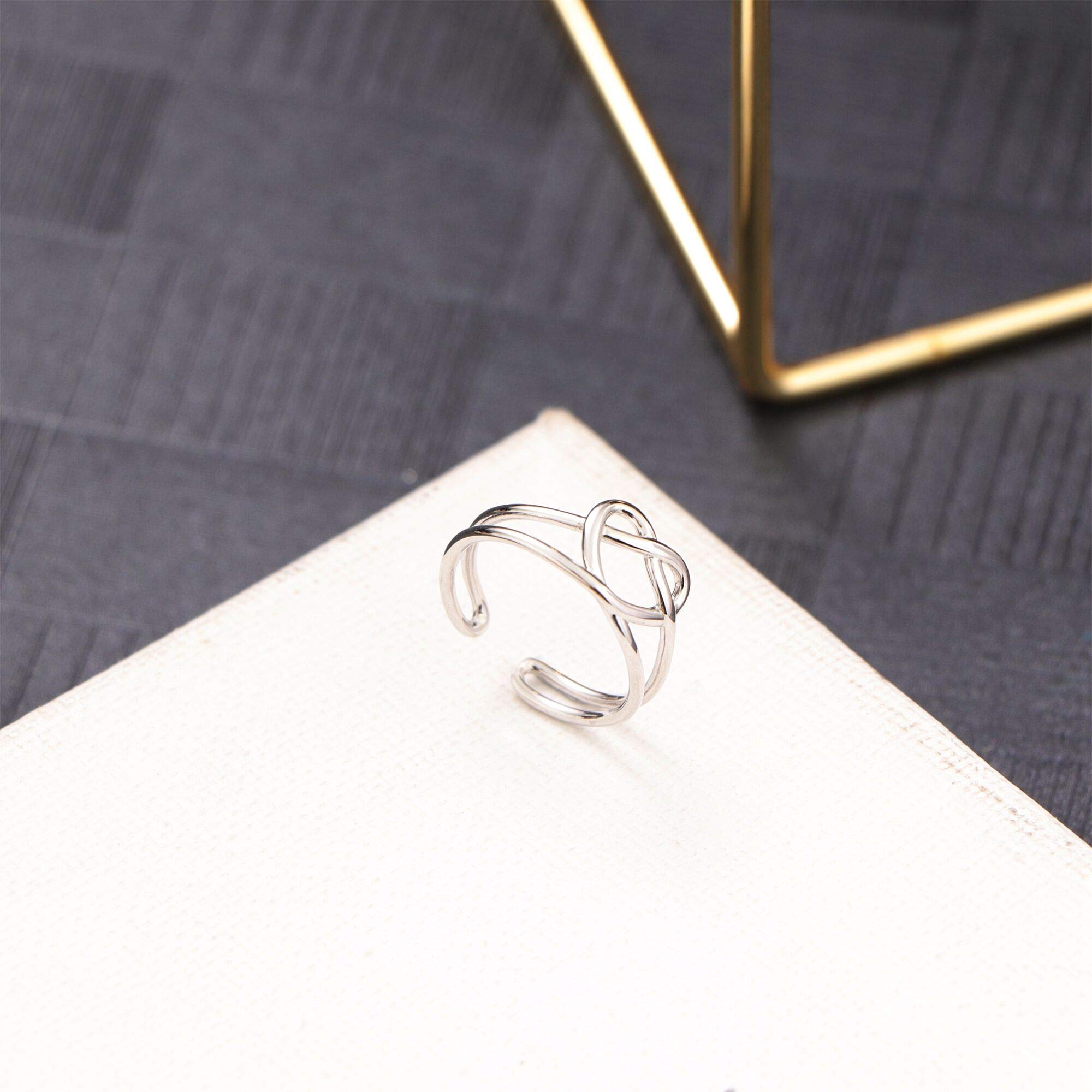Sllaiss 925 Sterling Silver Celtic Knot Rings for Women