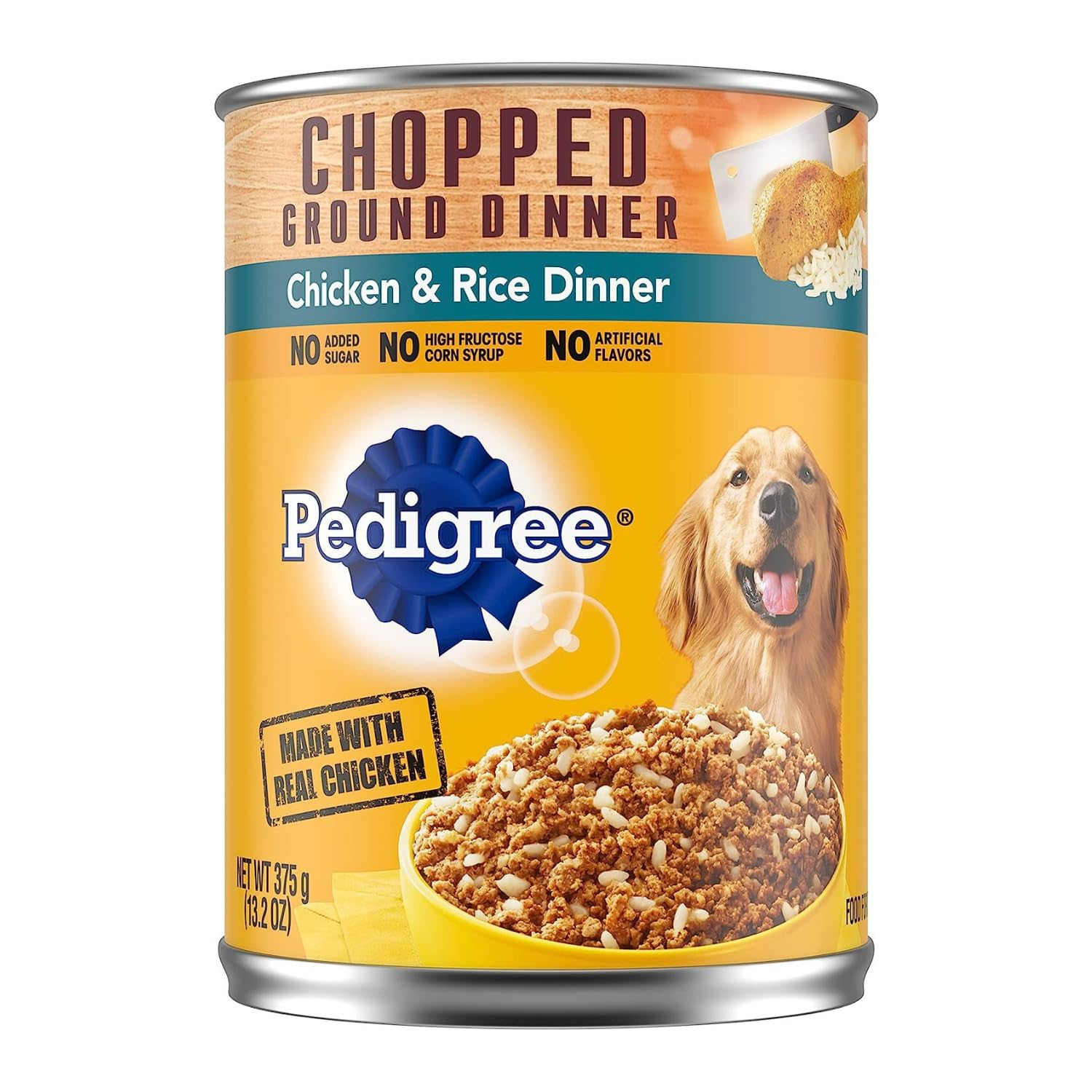 Pedigree Wet Dog Food Traditional Ground Dinner, Chicken and Rice Dinner, 13.2 Oz Can
