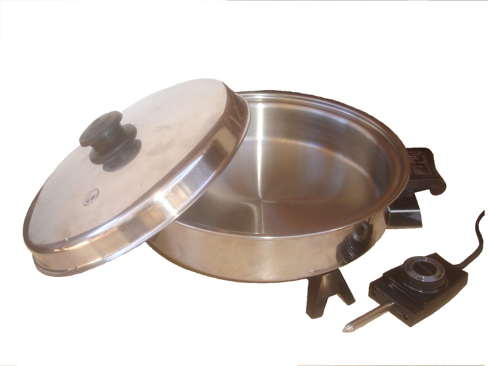 UNAOIWN Electric Burner with Multifunction Hot Pot 5.3 QT Nonstick Stir Fry Pan, Electric Skillet with Tempered Glass Vented Lid (Silver)