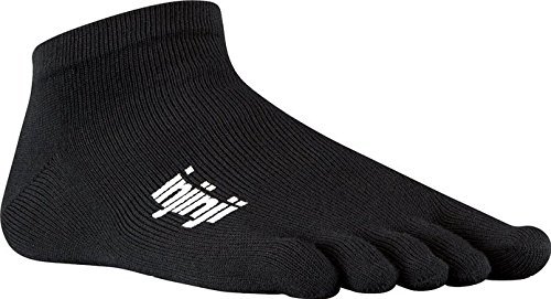 Vibram FiveFingers Women's V-Run Barefoot BLK/Yellow/Purple 35 & Toesock Bundle
