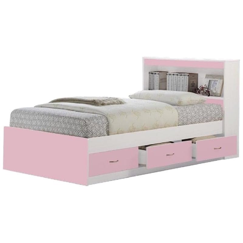 Pemberly Row Twin Captain Storage Bed with 3 Drawers in Black