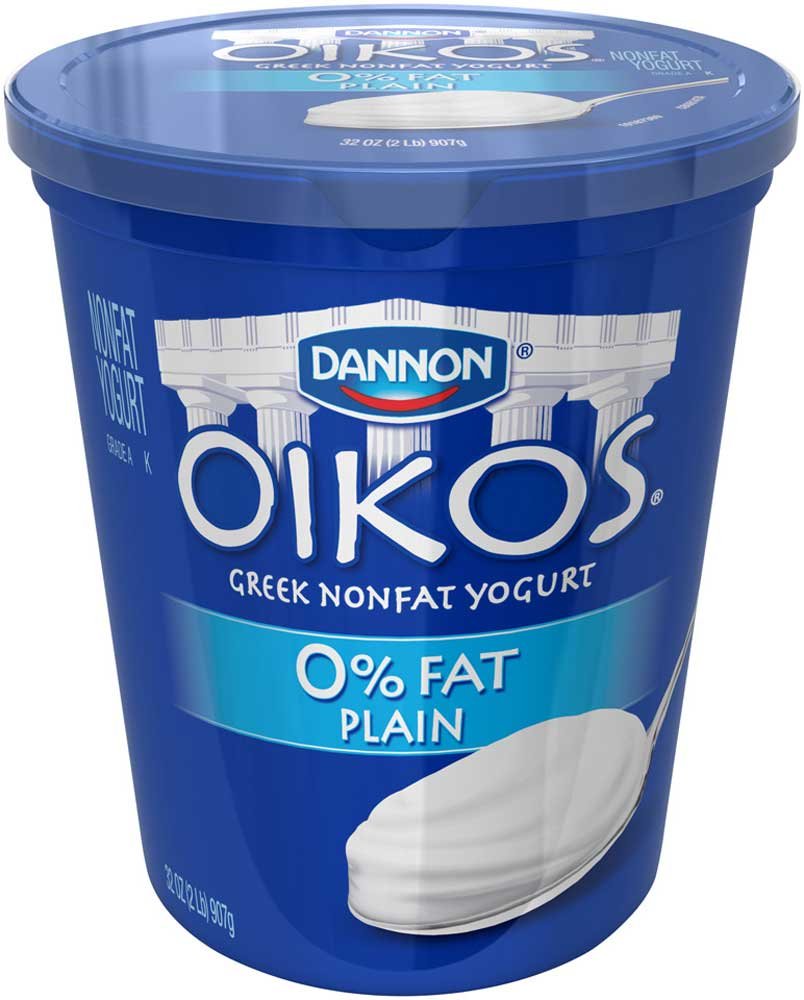 Oikos Plain Nonfat Greek Yogurt, 32 Ounce -- 6 per case.