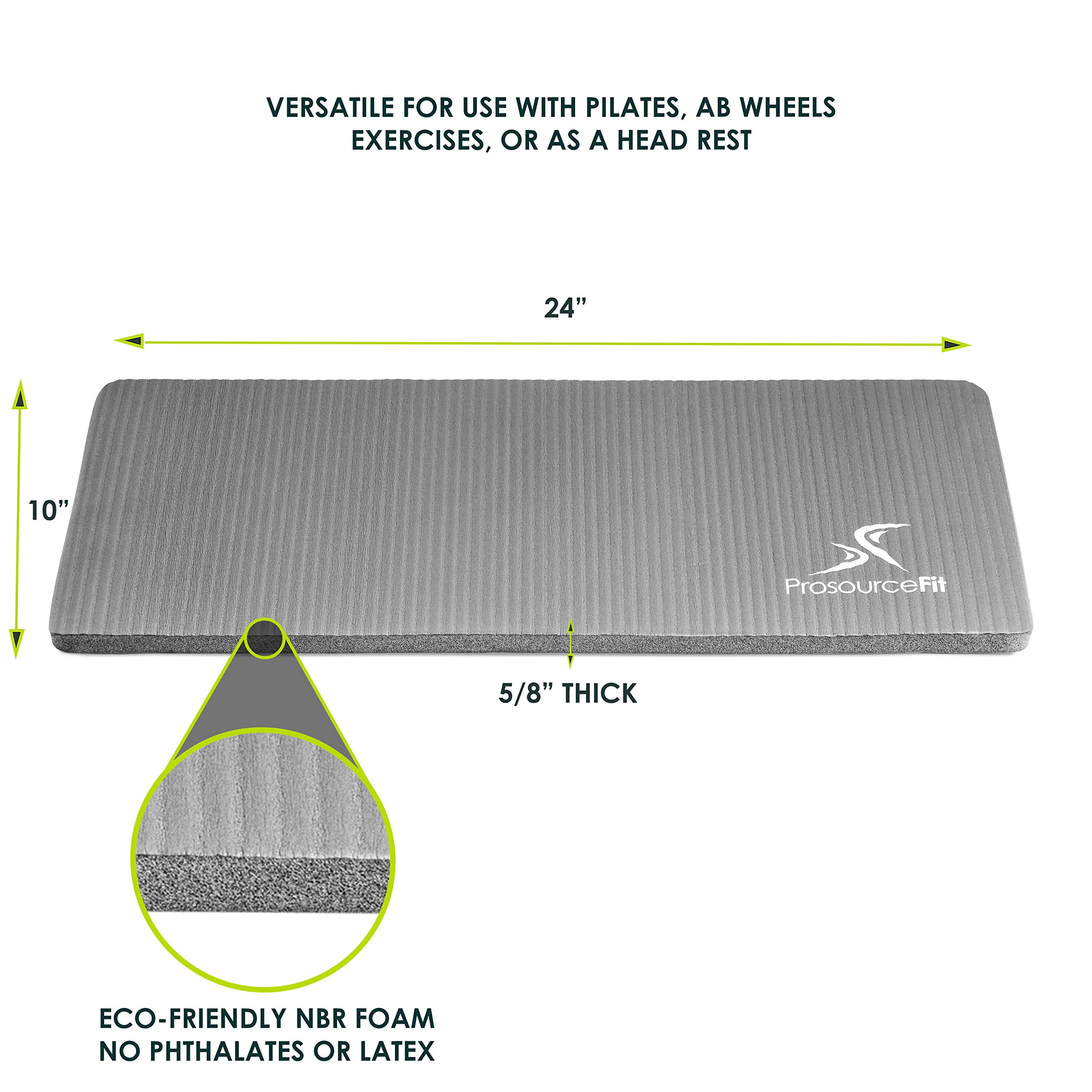 ProsourceFit Extra Thick Yoga Knee Pad and Elbow Cushion 15mm (5/8β) Fits Standard Mats for Pain Free Joints in Yoga, Pilates, Floor Workouts