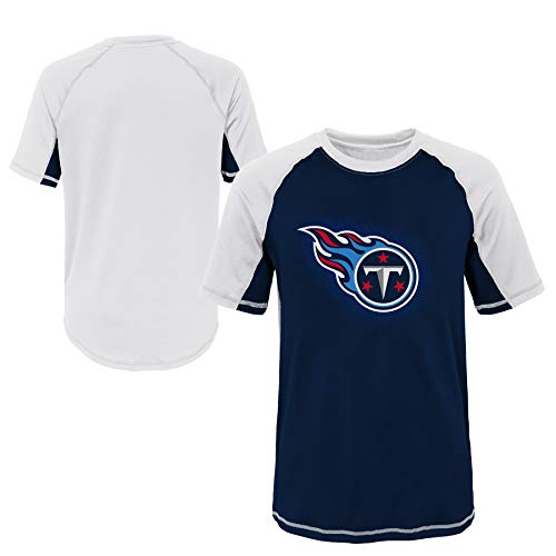 Outerstuff NFL Tennessee Titans Youth 8-20 Short Sleeve Rash Guard, Medium (10-12), White