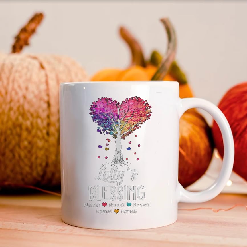 Personalized Lolly Is Blessed With Grandkids Name Colortree Custom Grandma Mothers Day Birthday Christmas Mug