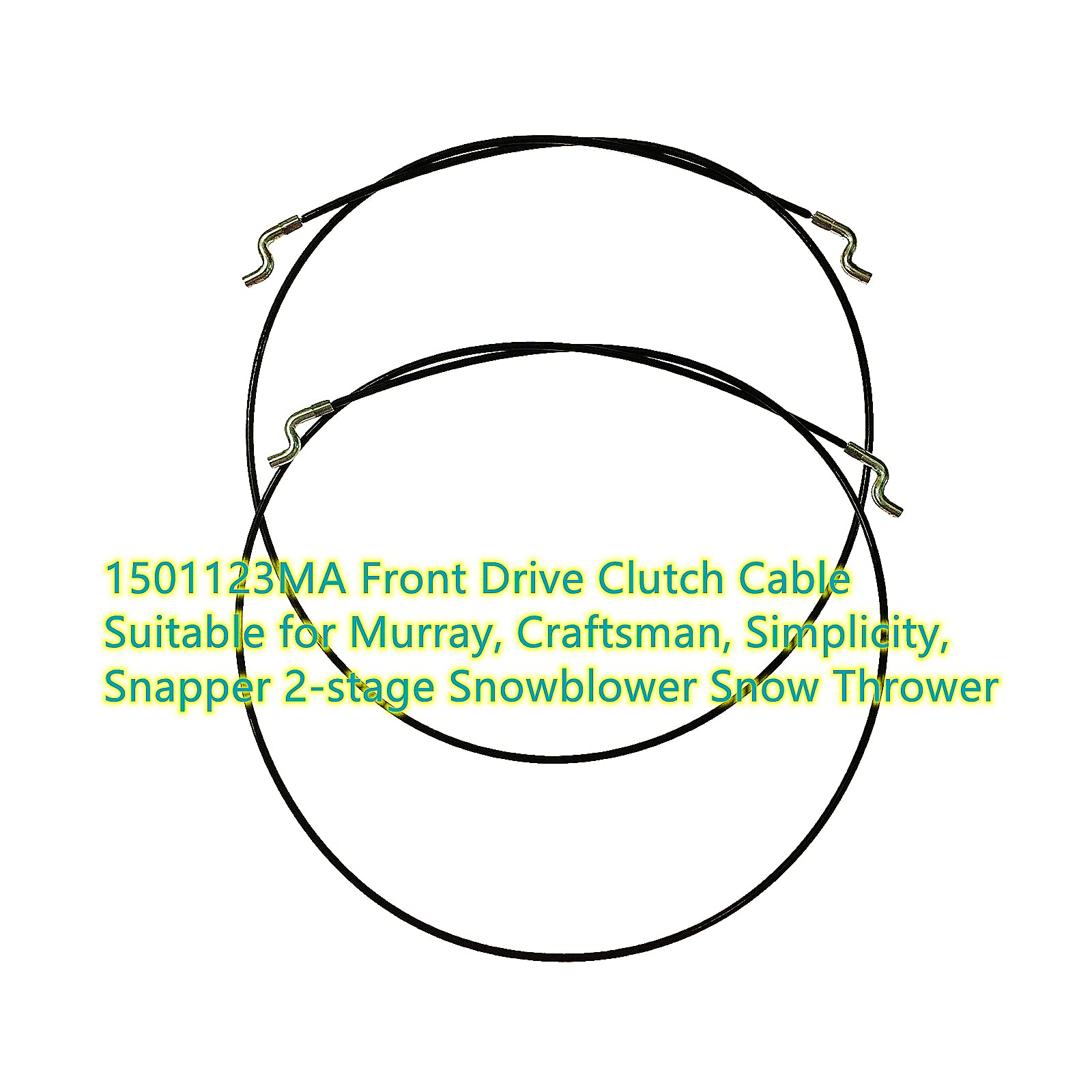 yhoparts 1501123MA Front Drive Clutch Cable for Murray Craftsman Dual 2-Stage Snow Thrower 1501123 (2-Pack)