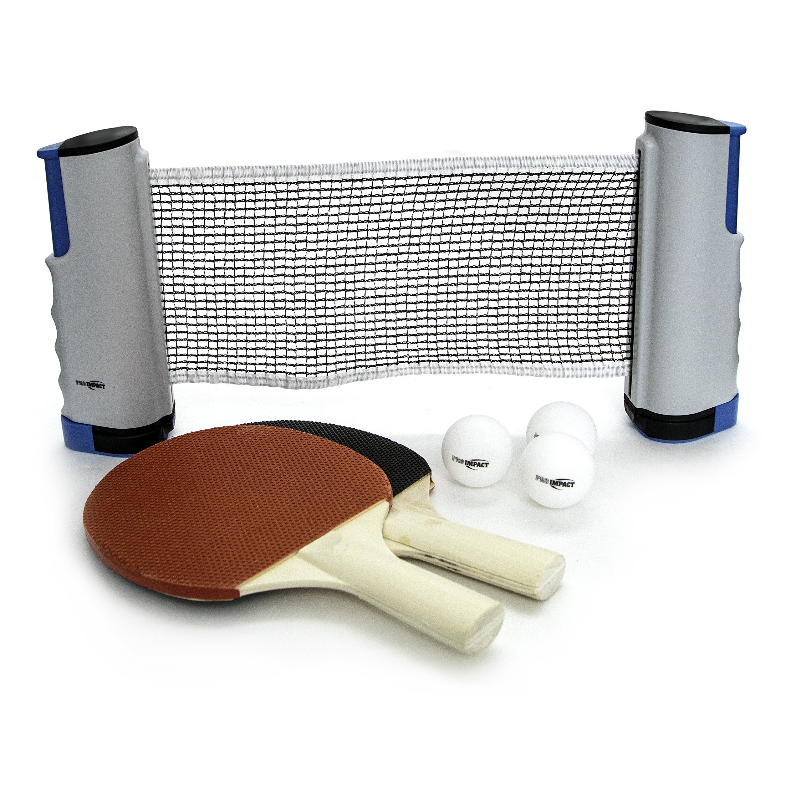 Pro Impact Table Tennis Ping Pong Set - Portable 2 Player Set Includes Travel Bag & Net - Recreation Games for Indoor or Outdoor Use