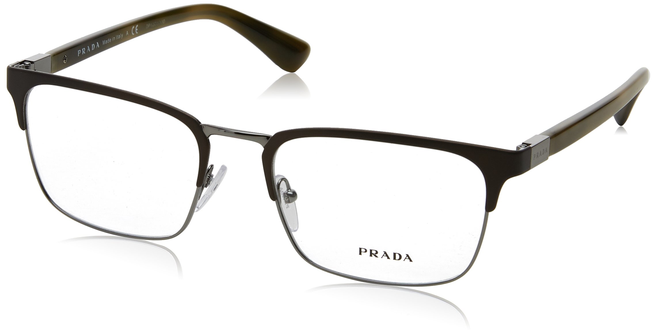 Prada PR54TV Eyeglass Frames U6C1O1-55 - Grey/gunmetal PR54TV-U6C1O1-55